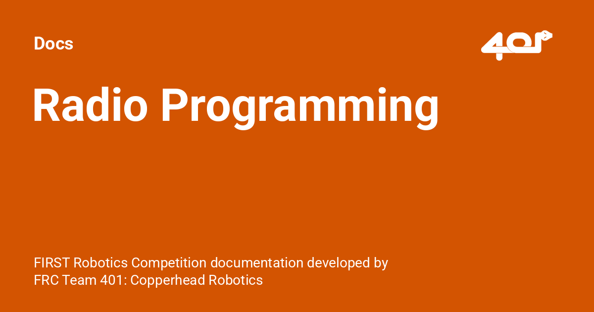 Radio Programming - Docs