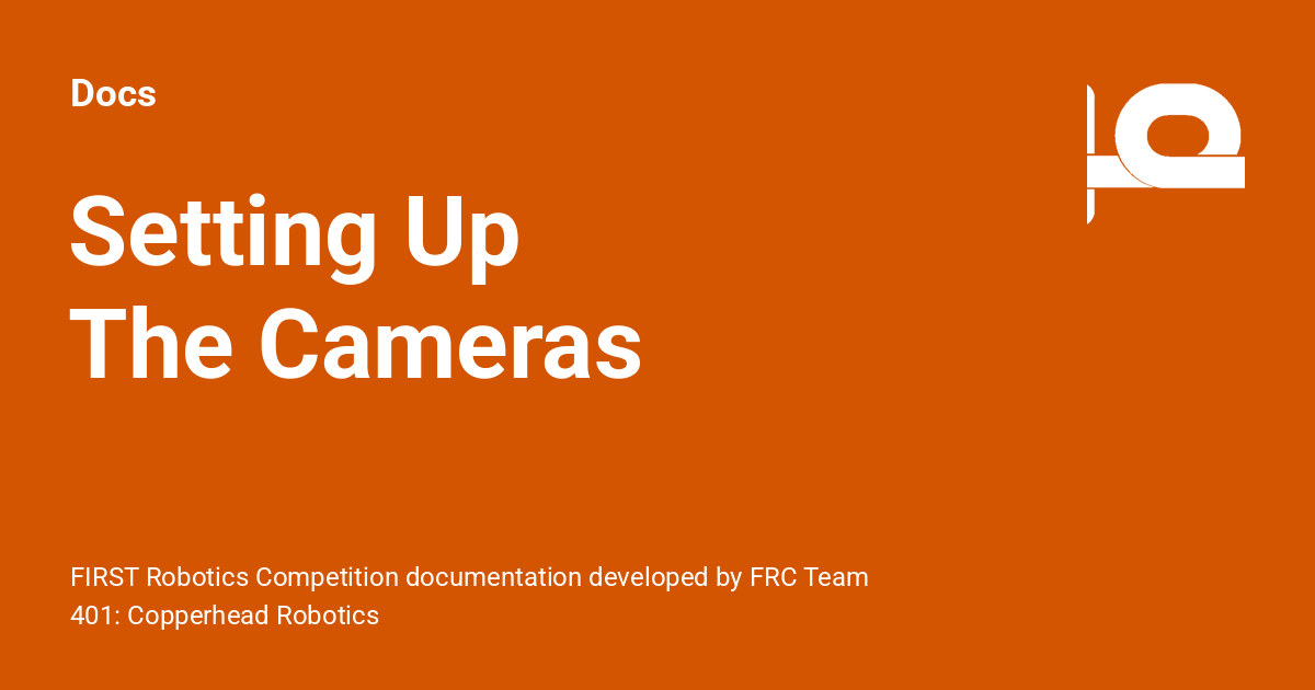 Setting Up The Cameras - Docs